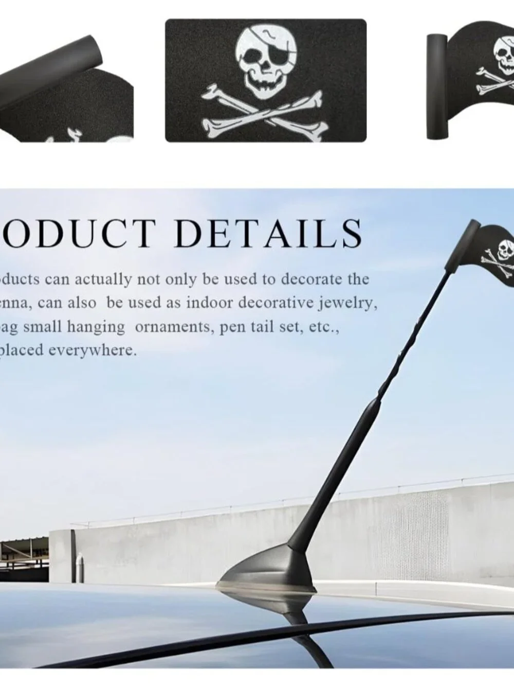 Other | Pirate Flag Car Antenna Topper Automotive Pirate Flag Shaped ...